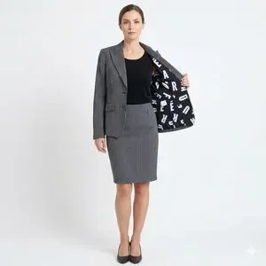 Louis Feruad | Skirts | Louis Feraud 3piece Navgray Pin Stiped Suit Us8 ...